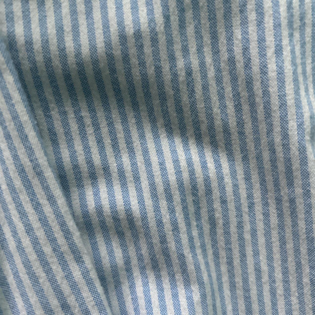 Blue and white striped flannel, it’s in great... - Depop