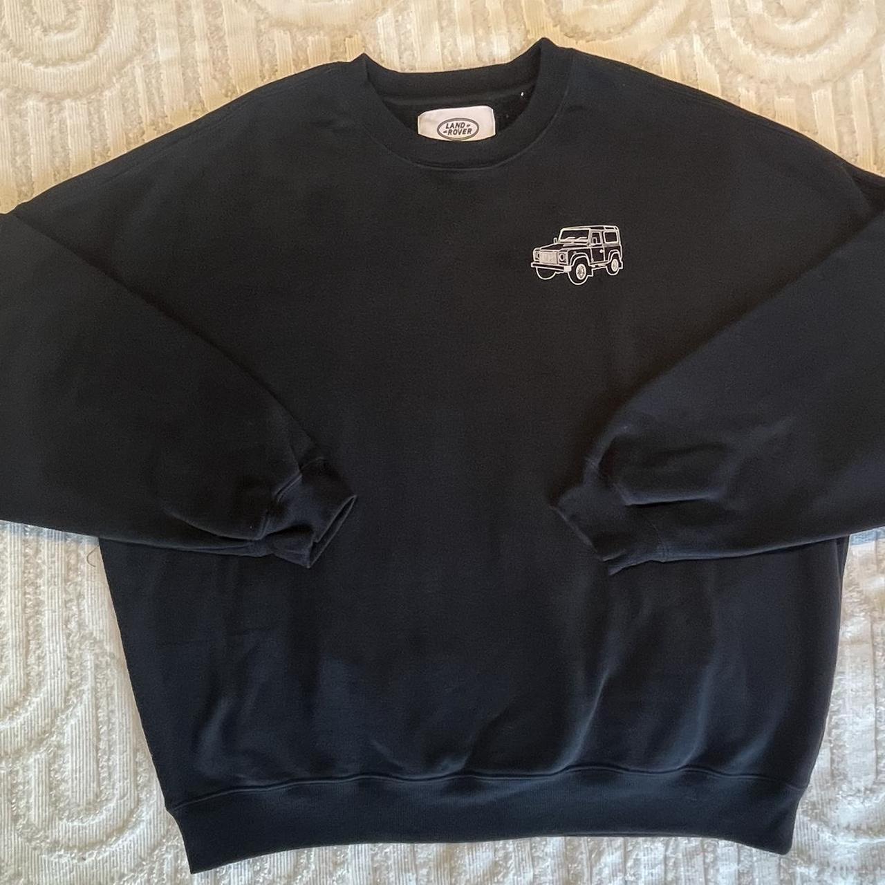 Land Rover black and white crewneck sweatshirt with... - Depop