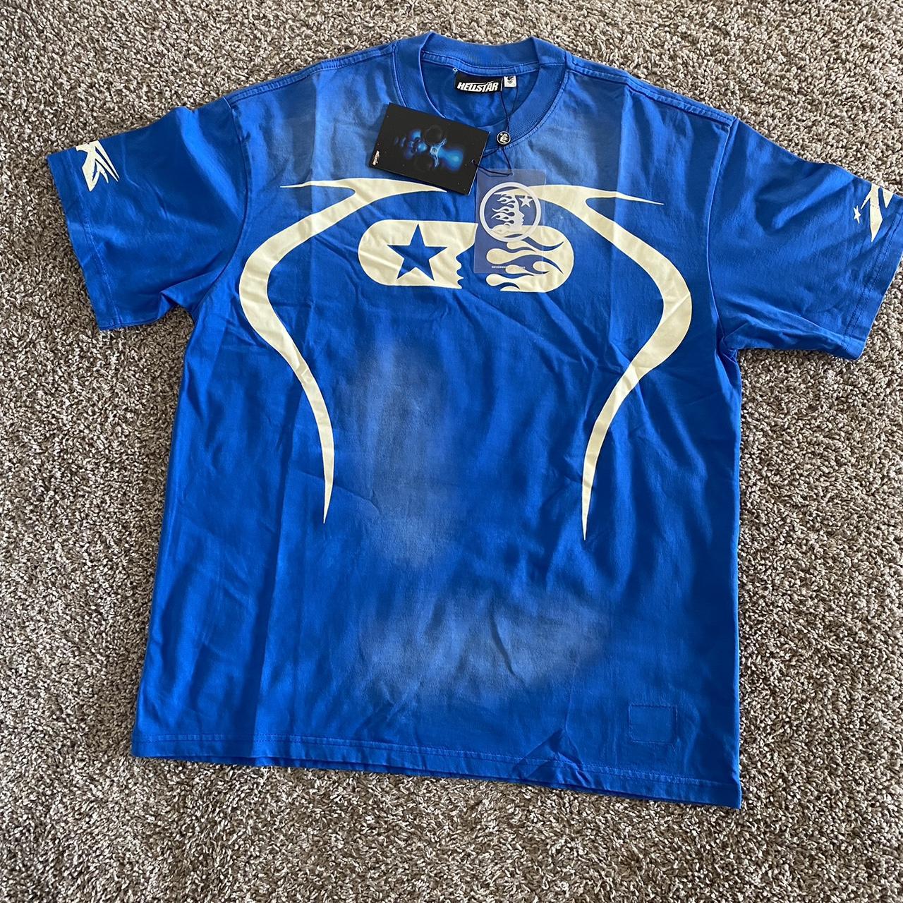 Hellstar Blue Warmup Tee - Size Medium, Sporty,... - Depop