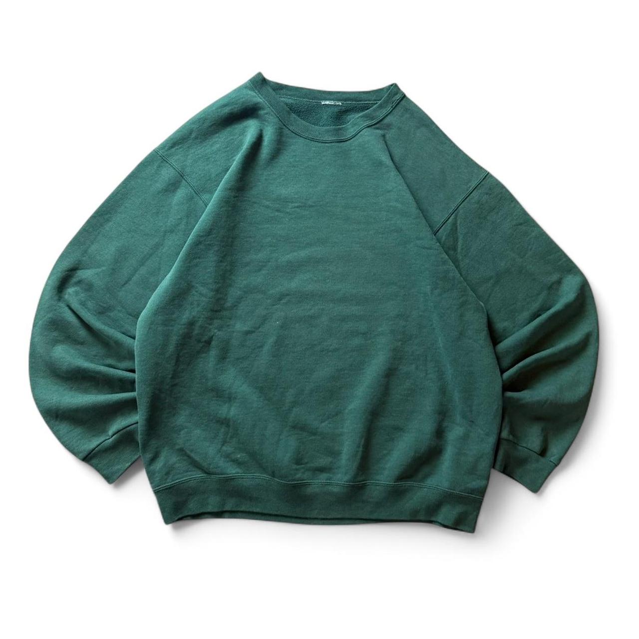 Vintage VTG 90’s Y2K Forest Green Boxy Crewneck... | Depop