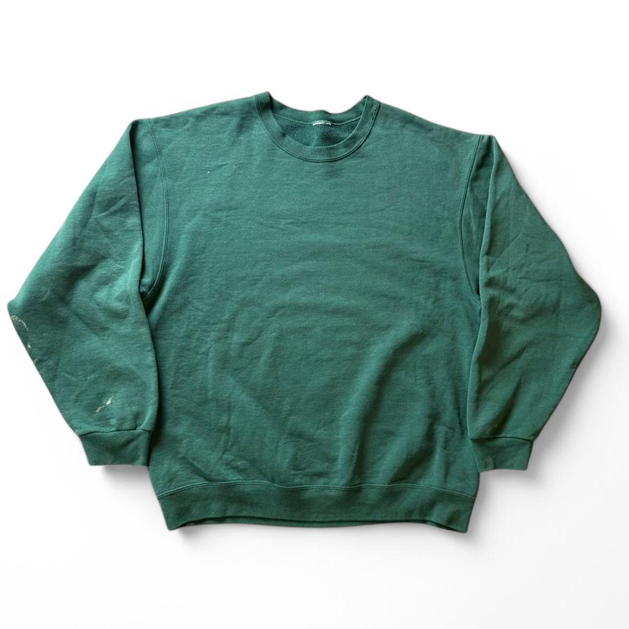 Vintage VTG 90’s Y2K Forest Green Boxy Crewneck... | Depop