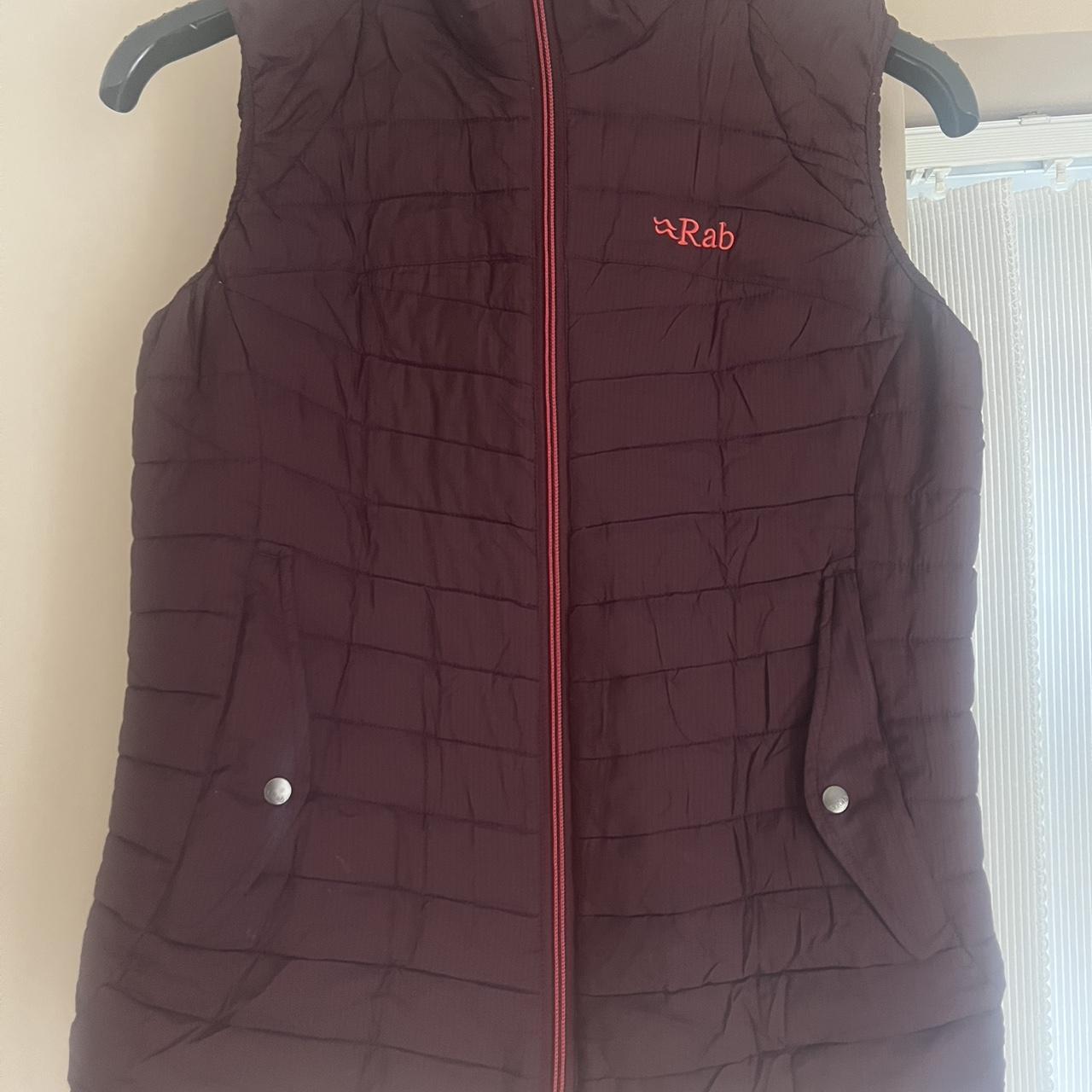 Burgundy and red Rab synergy thermal/ puffer gilet... | Depop
