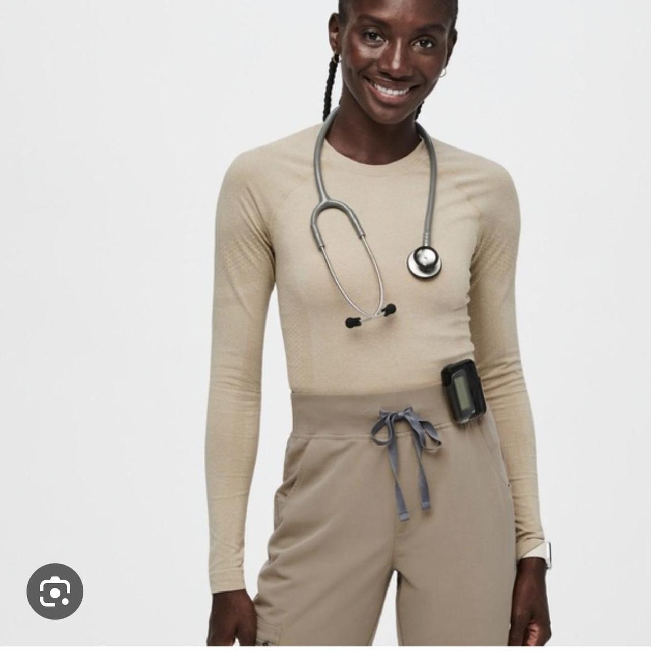 Figs Salta Seamless Longsleeve Underscrub in Latte ☕️... - Depop