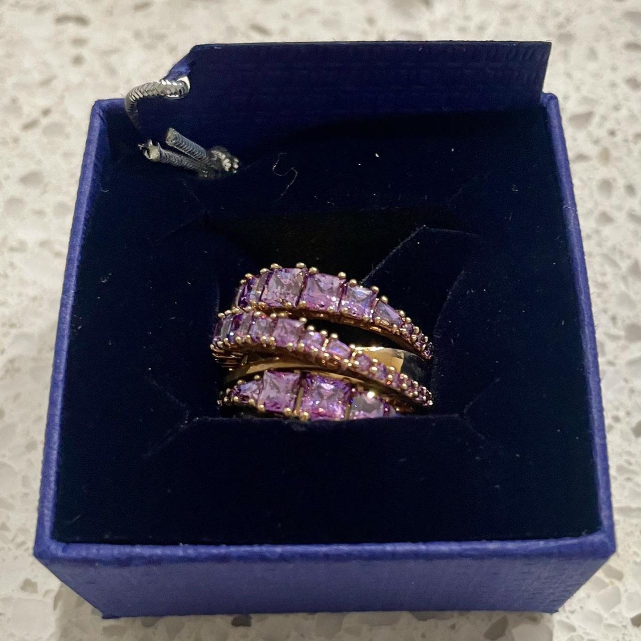 Swarovski Hyperbola ring Mixed cuts, purple, Rhodium | Depop Swarovski Hyperbola ring Mixed cuts, purple, Rhodium | Depop