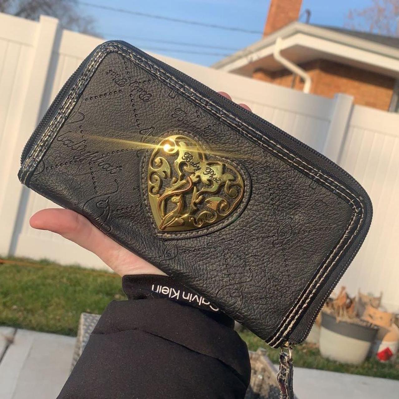 Baby Phat Women's Black and Gold Wallet-purses | Depop