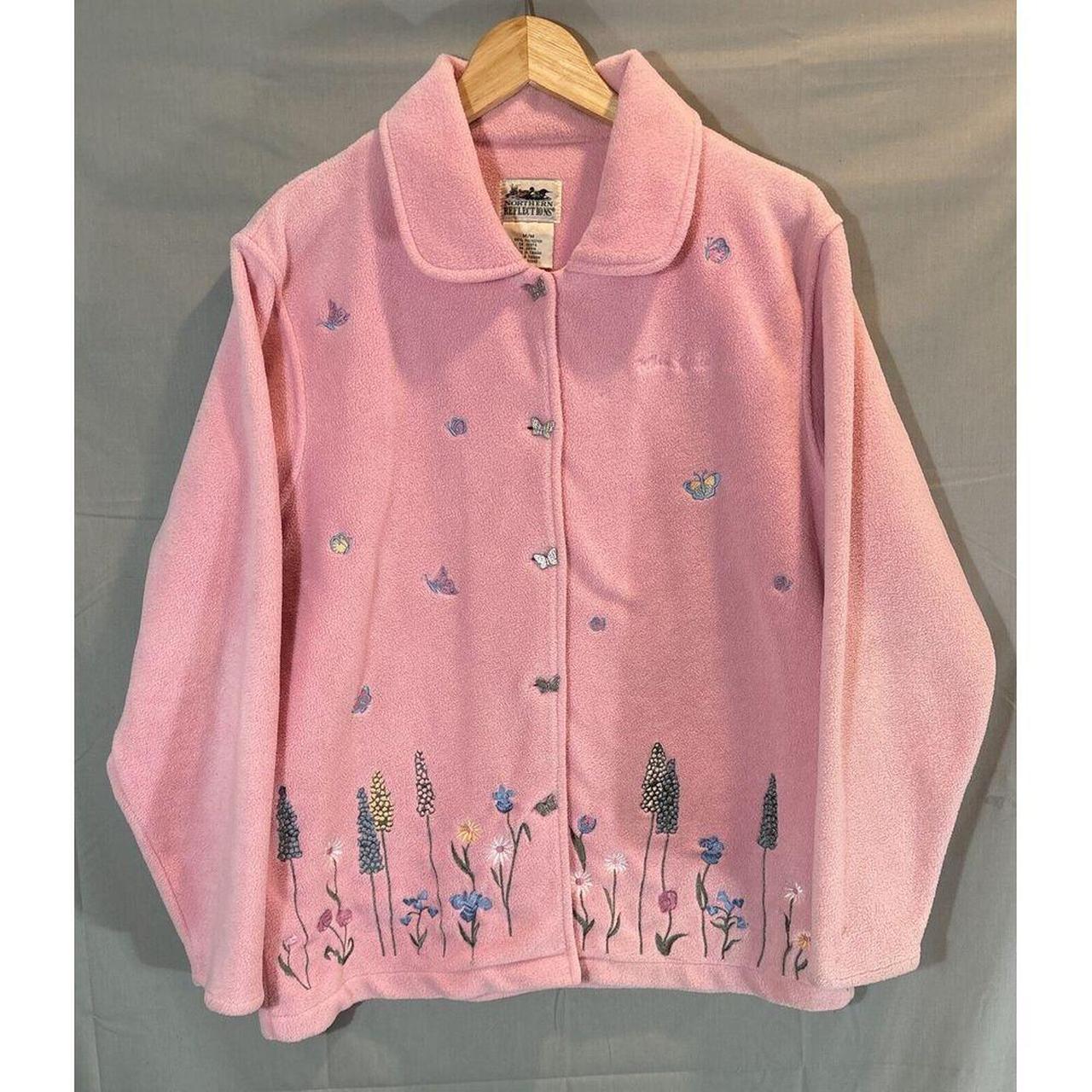 Vintage Northern Reflections Women's M Pink Fleece... - Depop