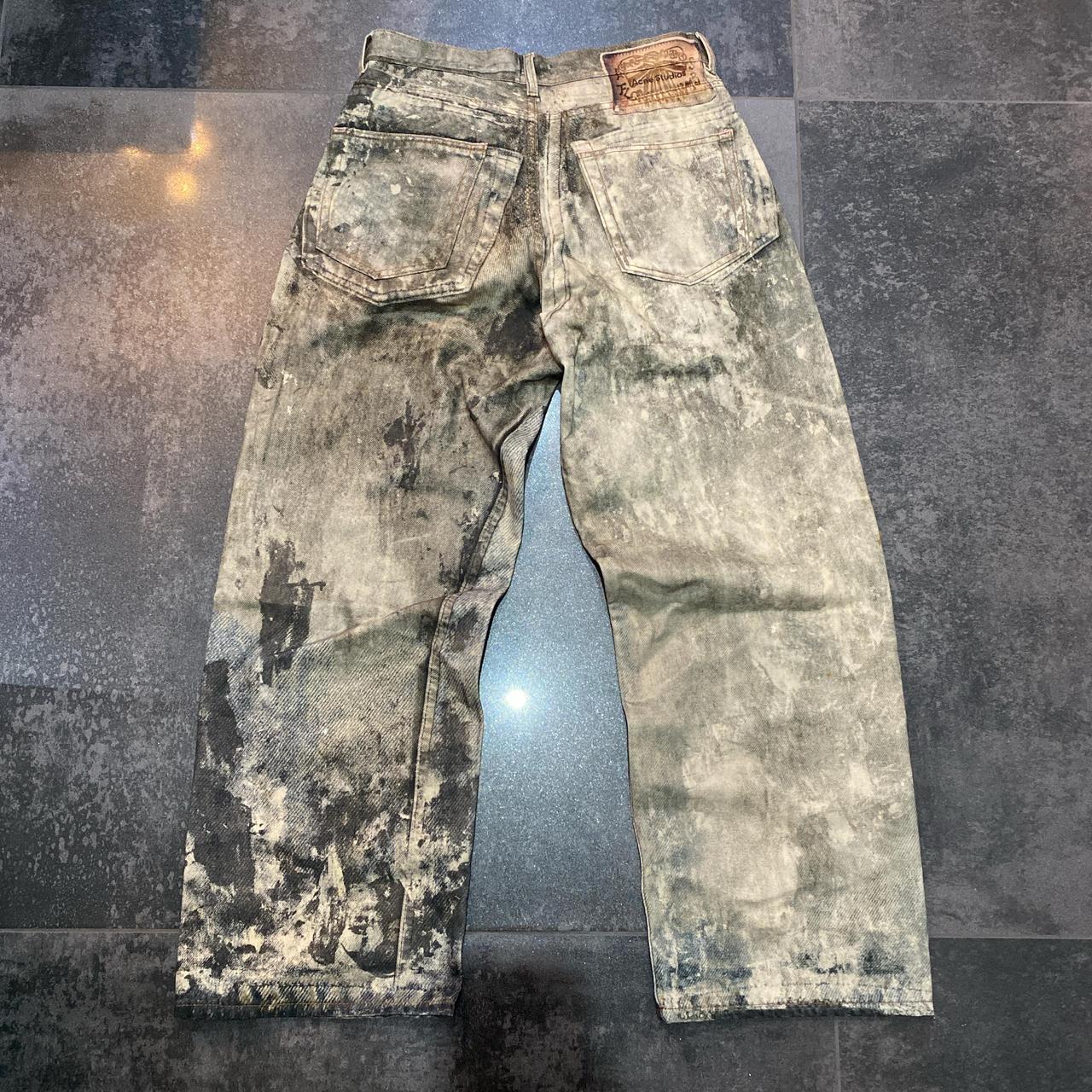 Acne studios splatter jeans baggy denim 175/80A Eur... | Depop