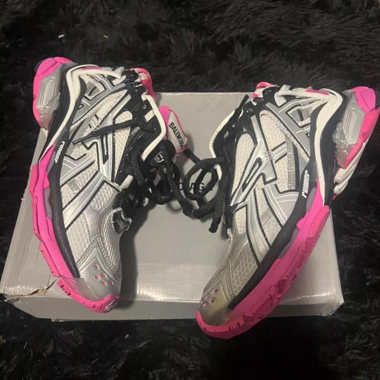 Pink Balenciaga Track Runner - Depop