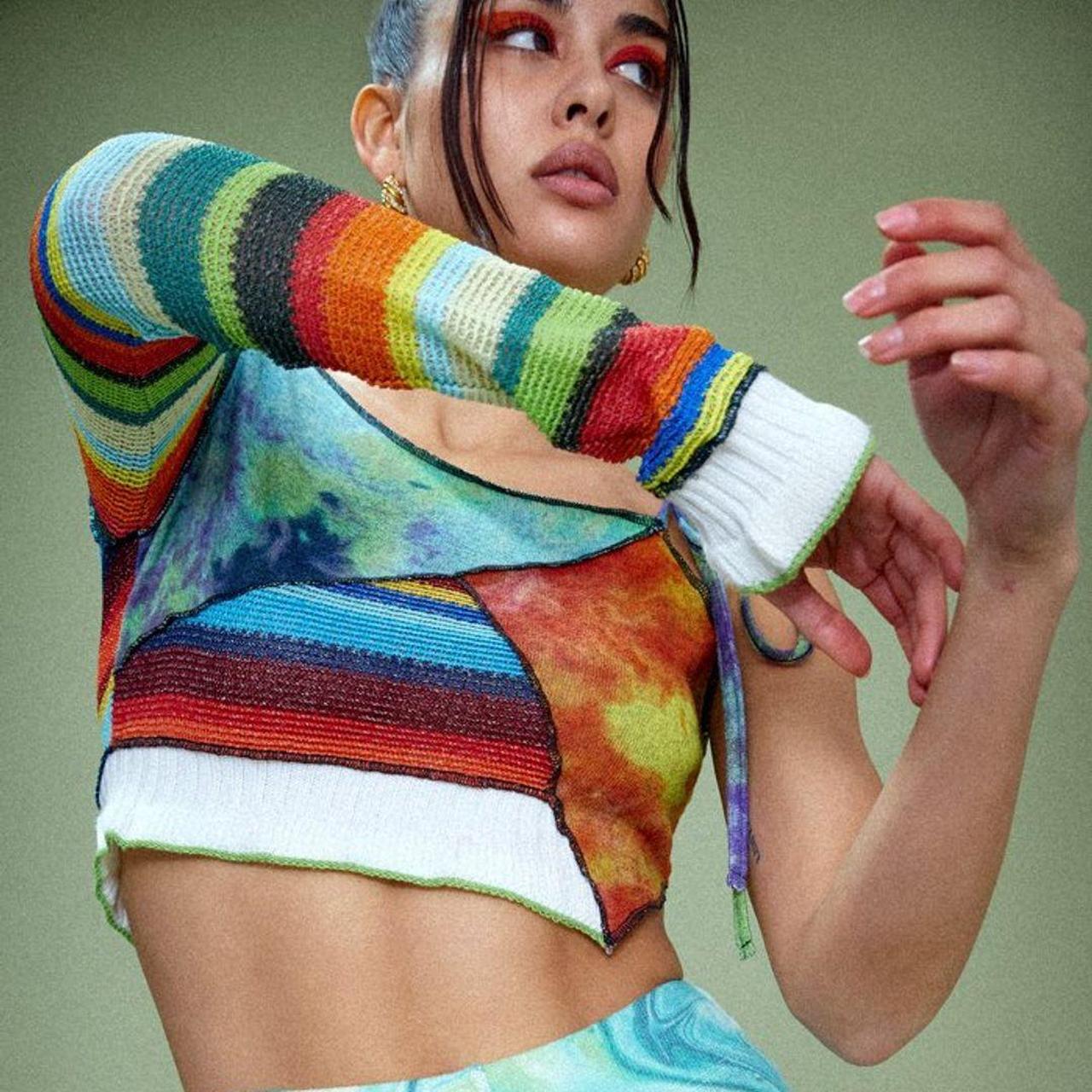 Jaded London One Sleeve Cut & Sew Knit Top with... - Depop