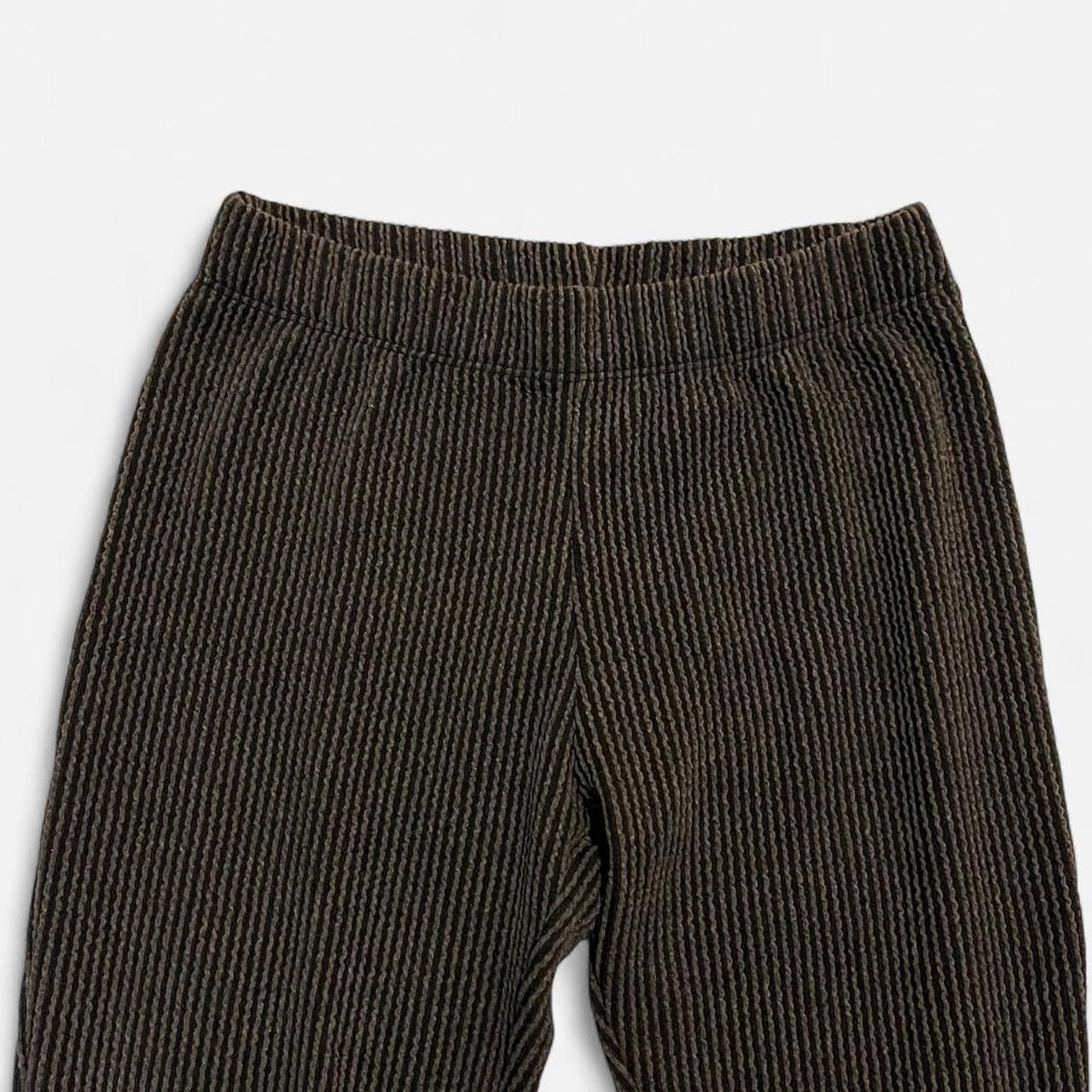 mid/low rise dark grey ribbed flare pants, super... | Depop