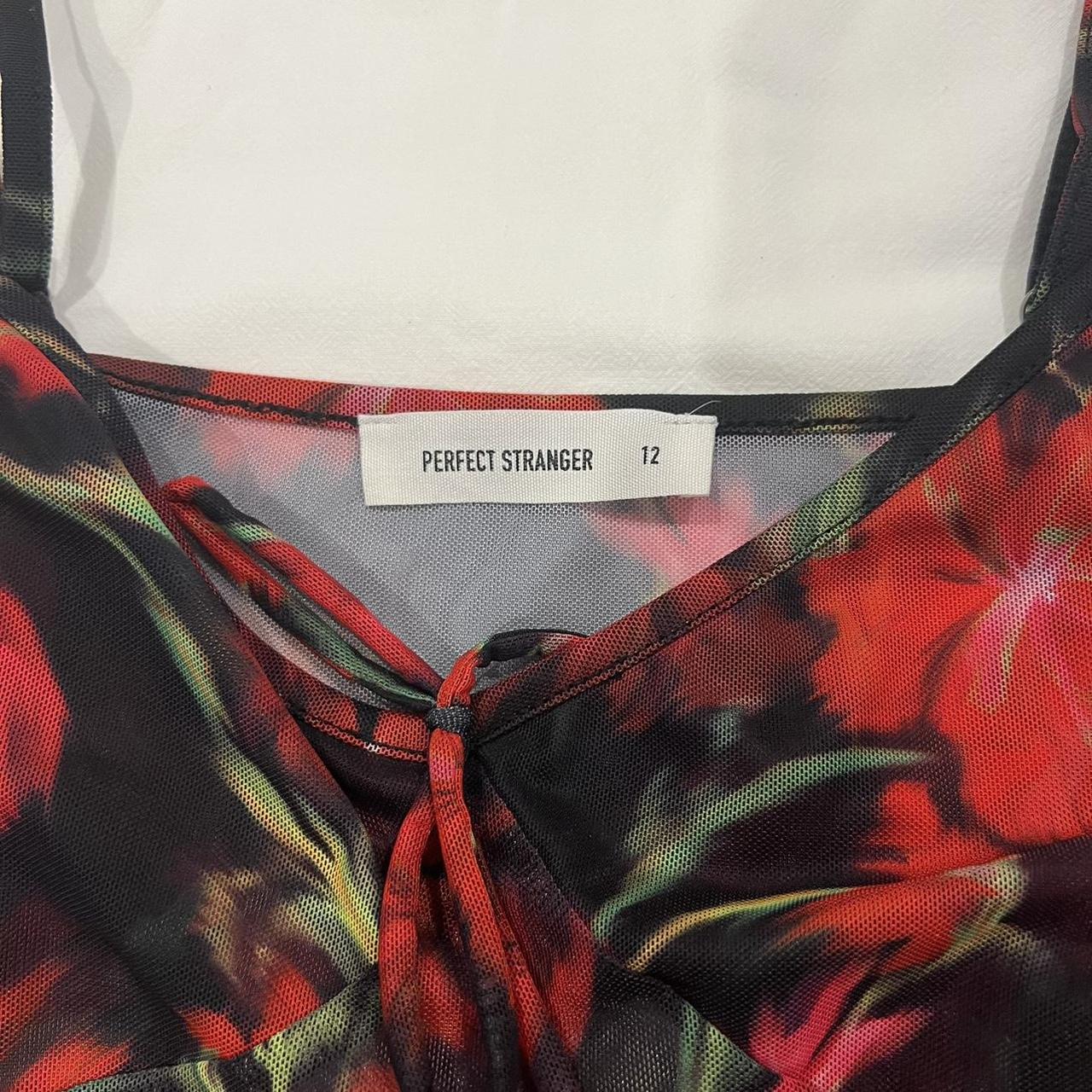 Perfect Stranger Red Floral Mesh Top RRP: $50 Size... - Depop
