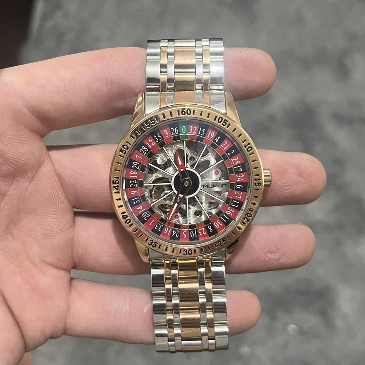 Gold and red roulette table analogue skeleton... | Depop