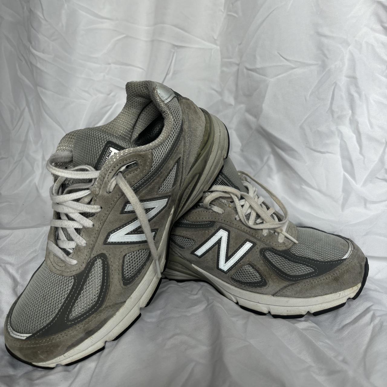 New Balance 990 grey and white trainers They... - Depop