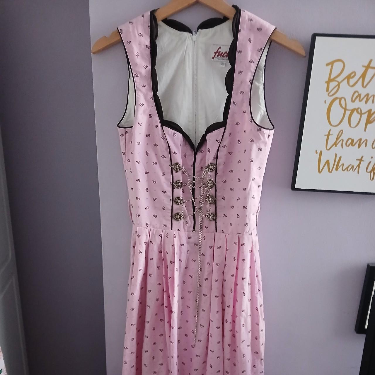 Pink vintage-style German dirndl dress Oktoberfest.... - Depop
