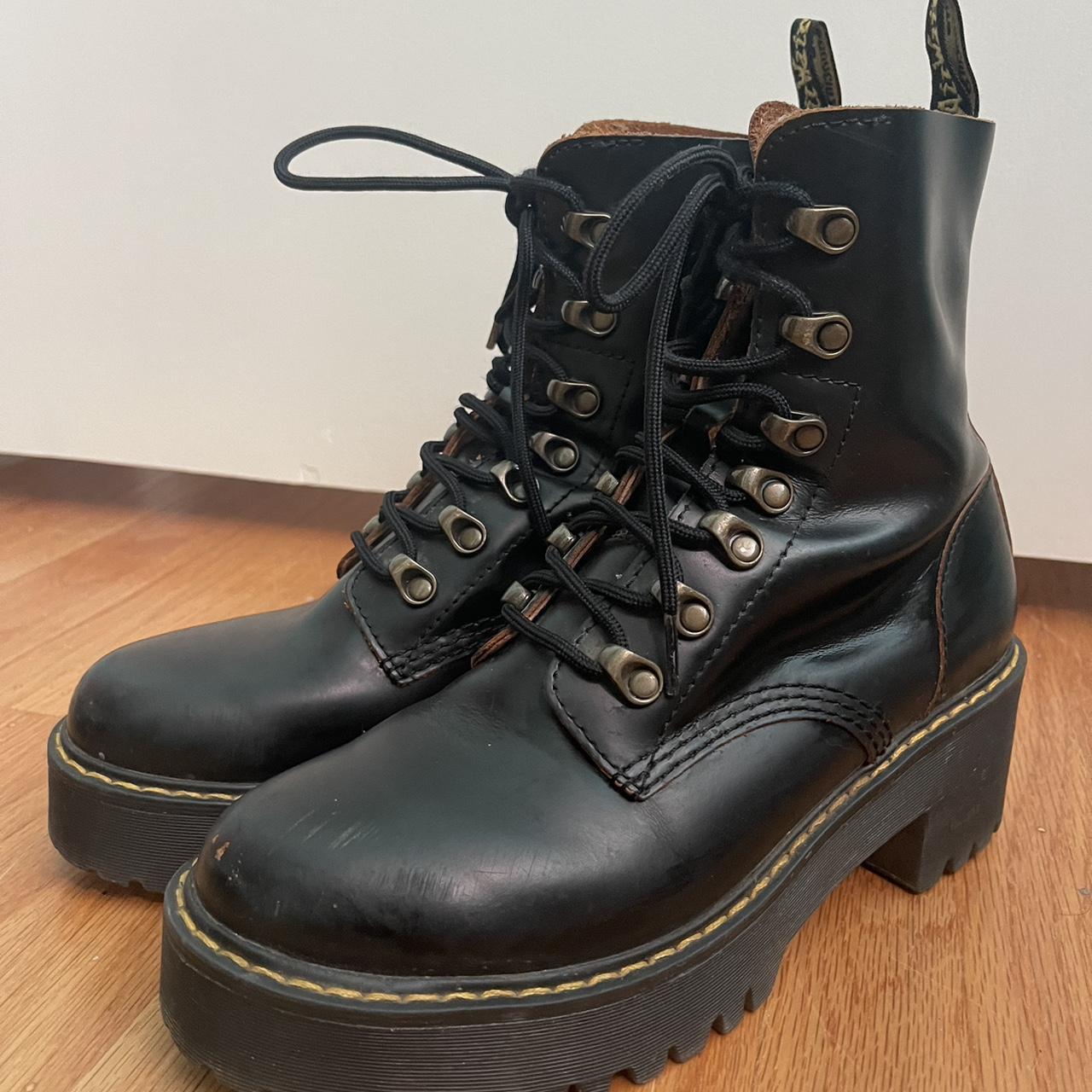 doc martens leona boots size us 8 fits true to... - Depop