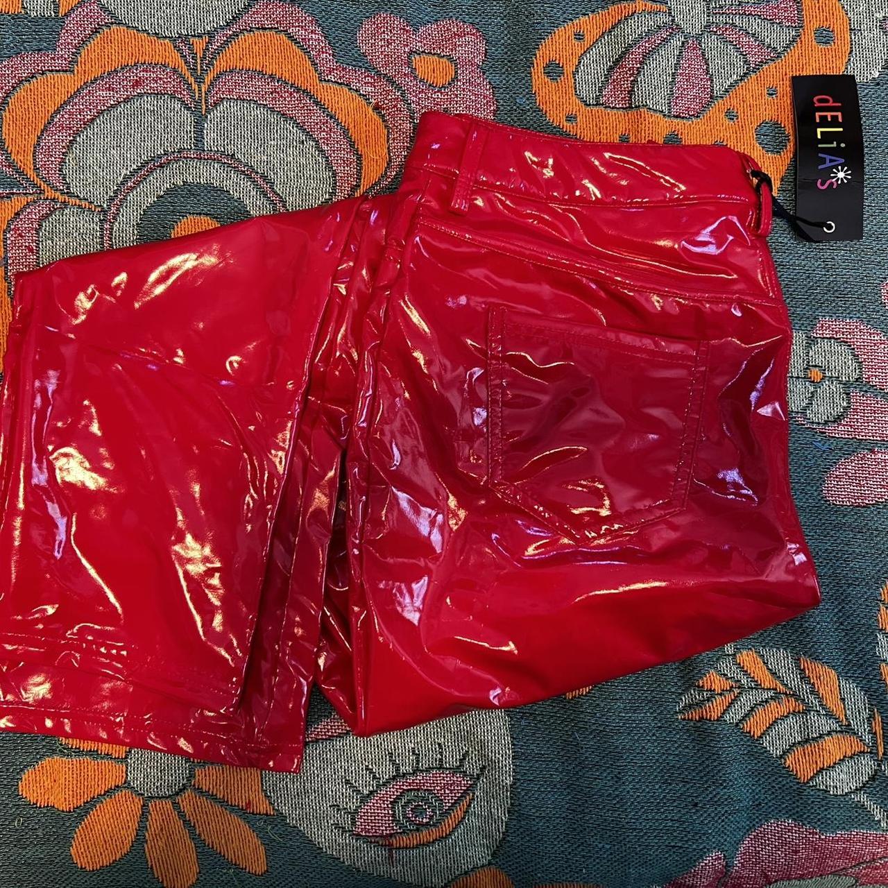 Red Vinyl pants size Delia’s by Dolls Kill Size-... - Depop