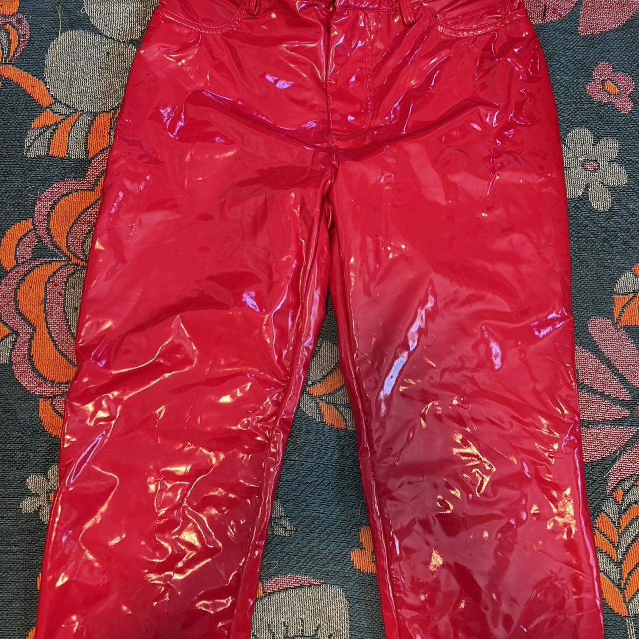 Red Vinyl pants size Delia’s by Dolls Kill Size-... - Depop