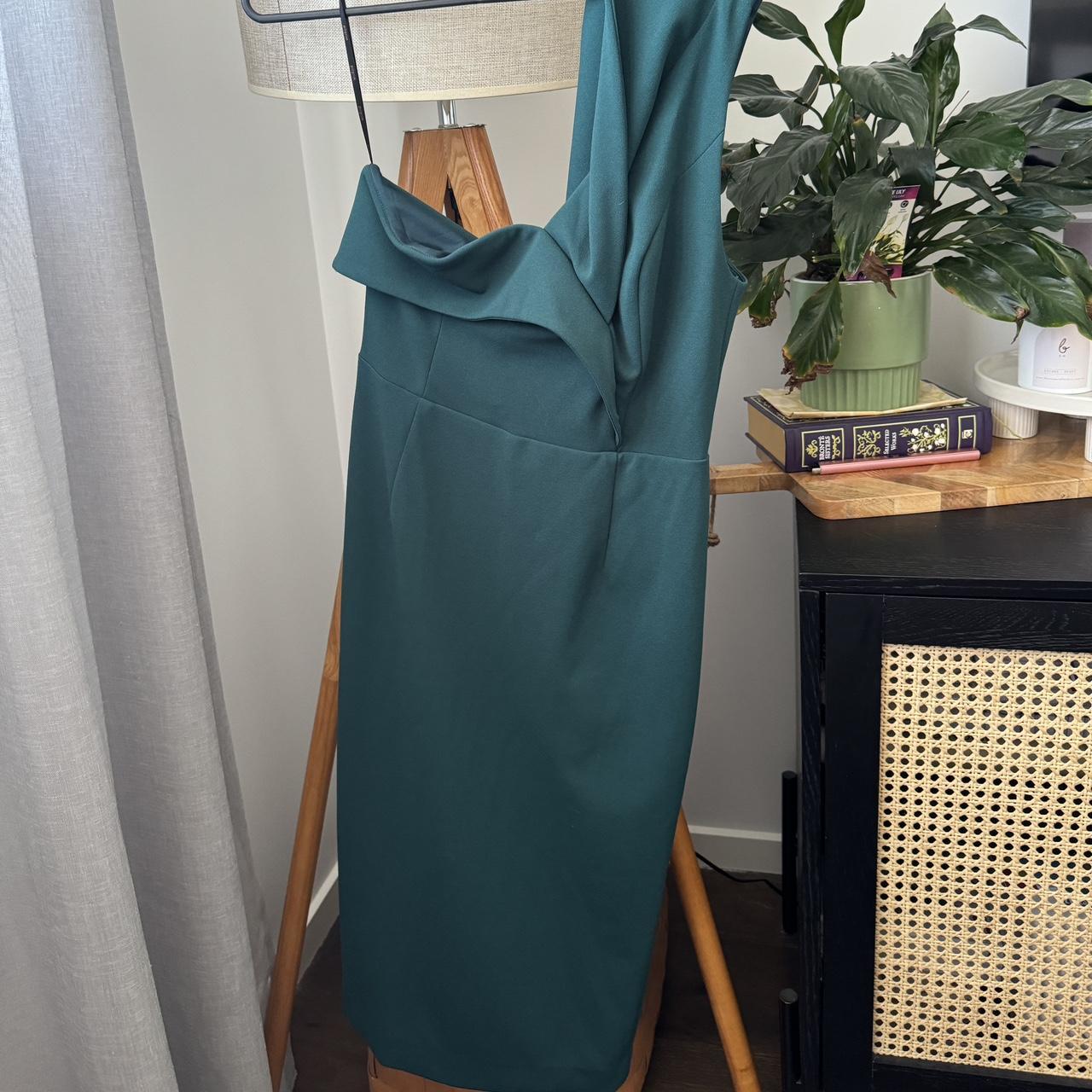 Green midi pilgrim one shoulder dress. Super... - Depop