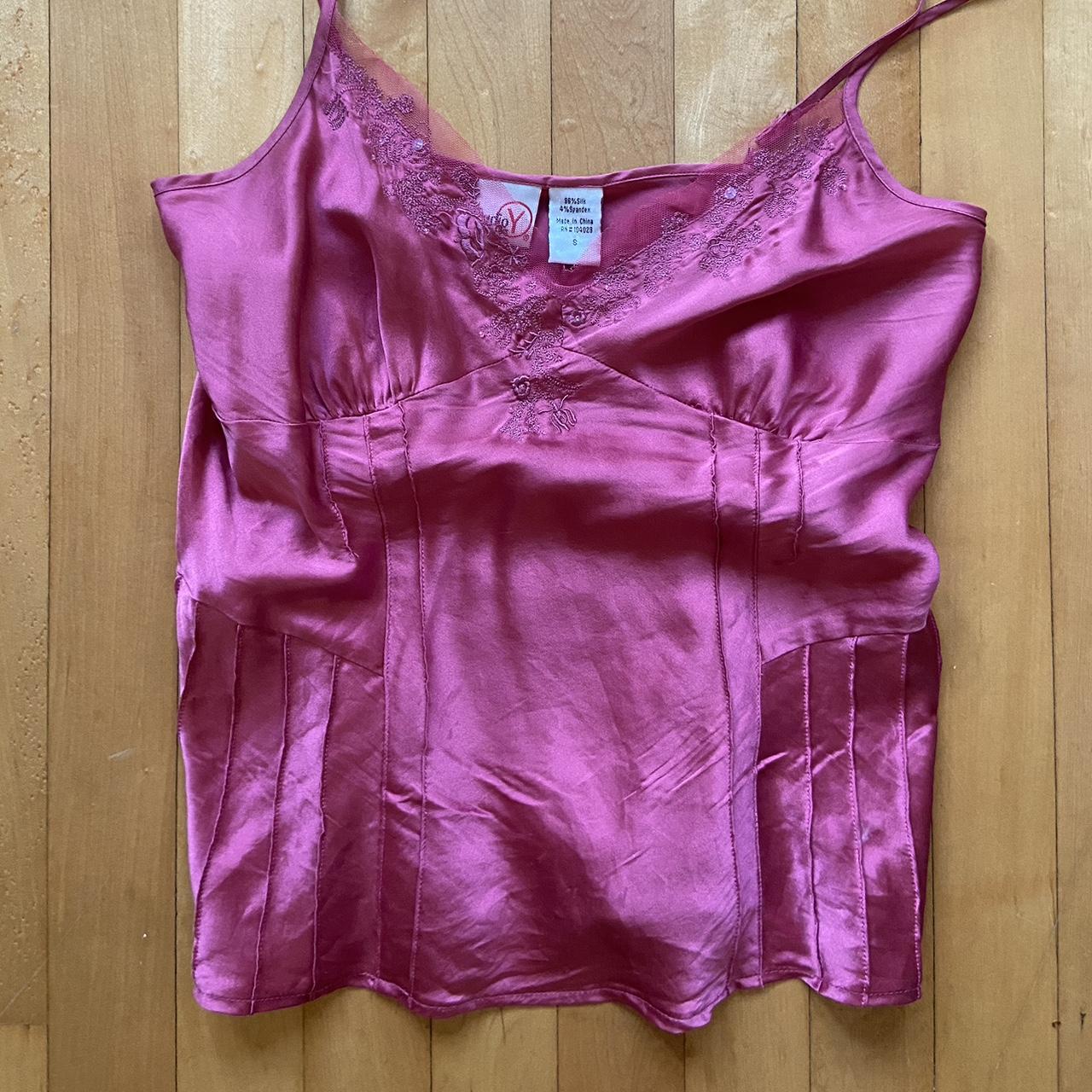 Gorgeous pink silk tank. Size small. Brand: Studio Y - Depop