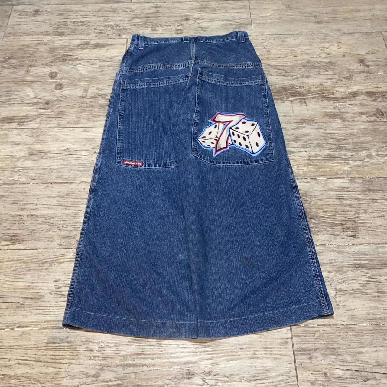 Vintage JNCO 7 DICE Blue Wide Leg Jeans - Depop