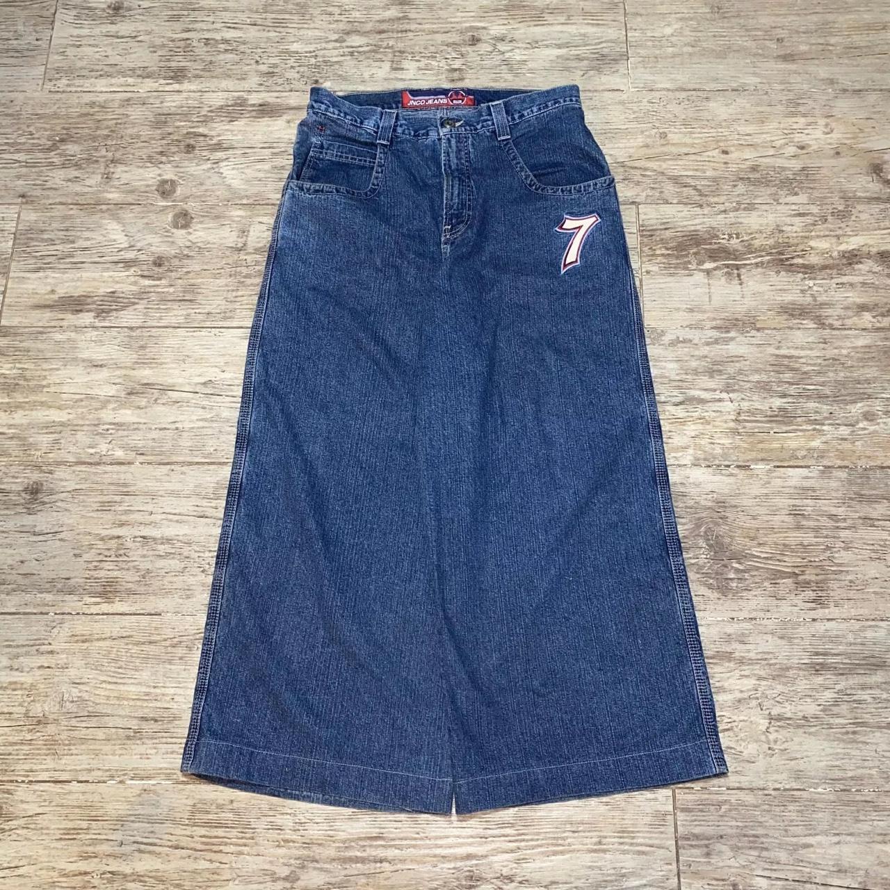 Vintage JNCO 7 DICE Blue Wide Leg Jeans - Depop