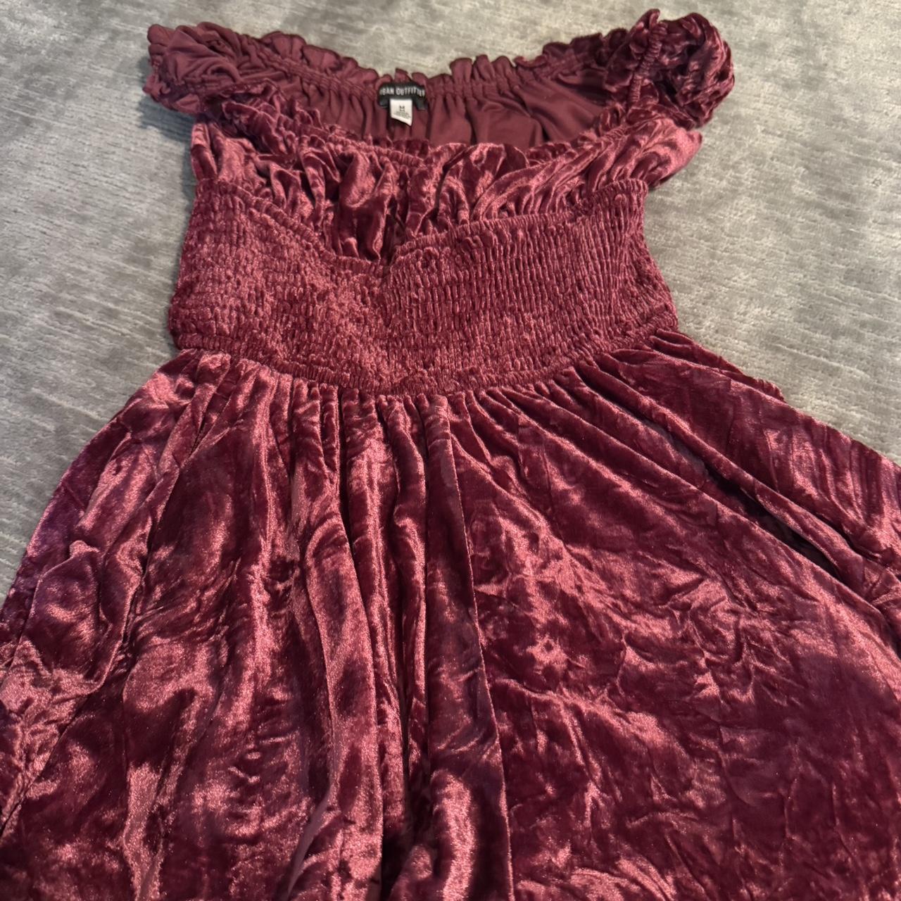 Urban Outfitters red velvet romper dress. Brand new.... | Depop