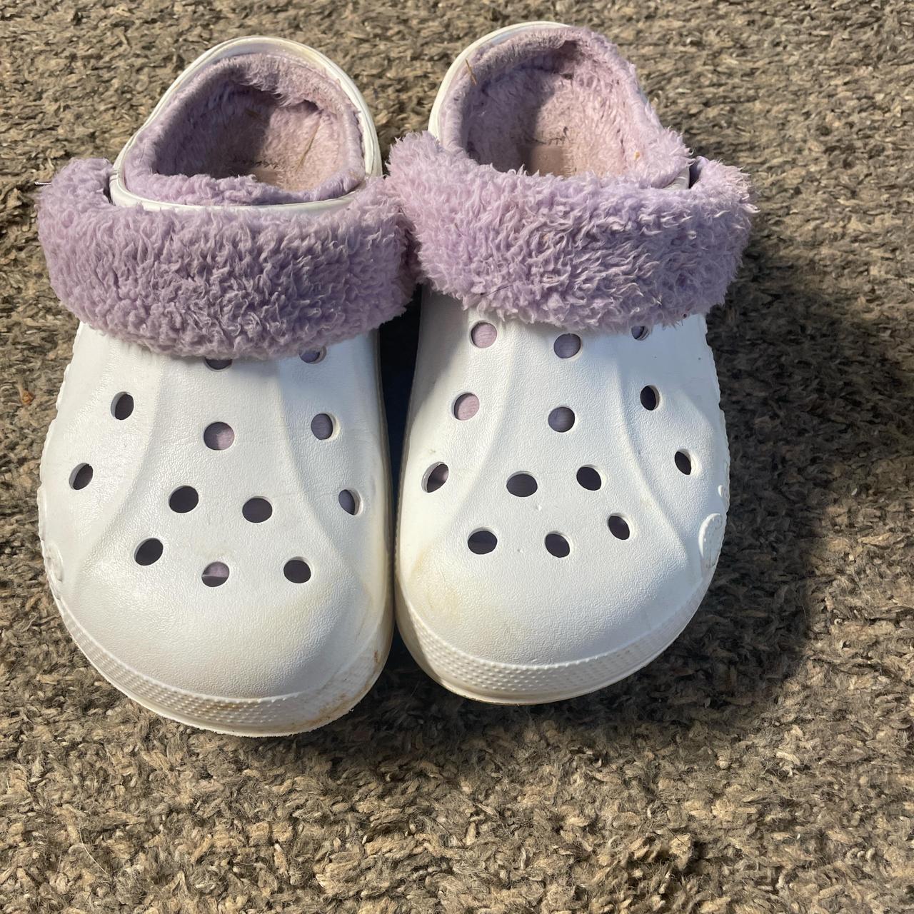 Fur-lined crocs - Depop
