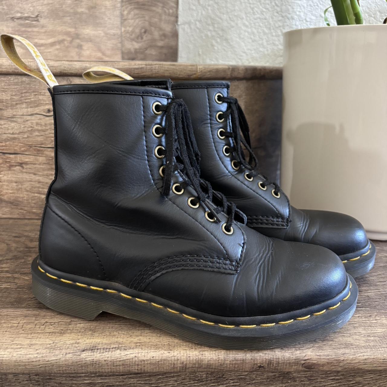 black dr. martens vegan 1460 felix lace up boots ୨... | Depop