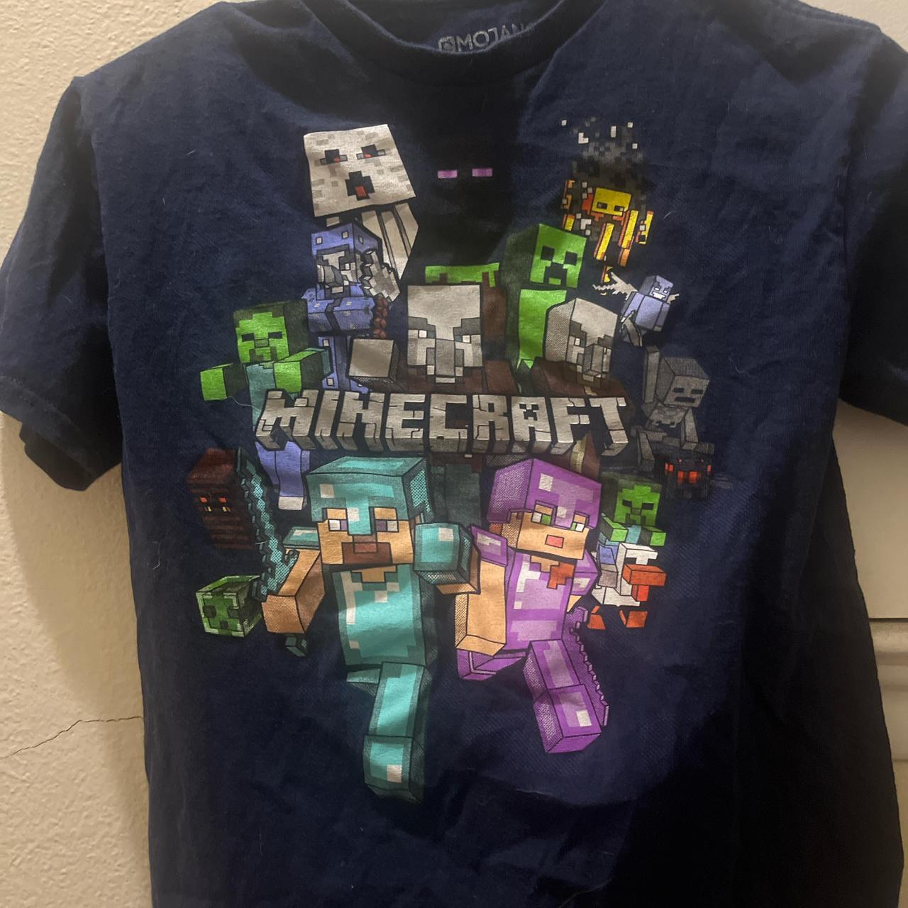 Navy blue Minecraft shirt #Minecraft - Depop
