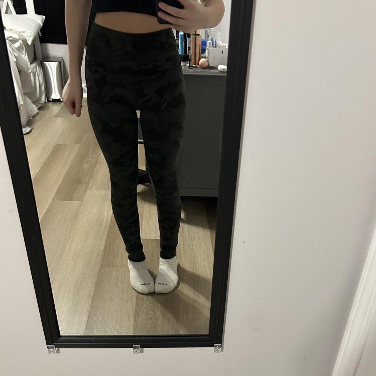 lululemon dark green camo align leggings size 6 - Depop