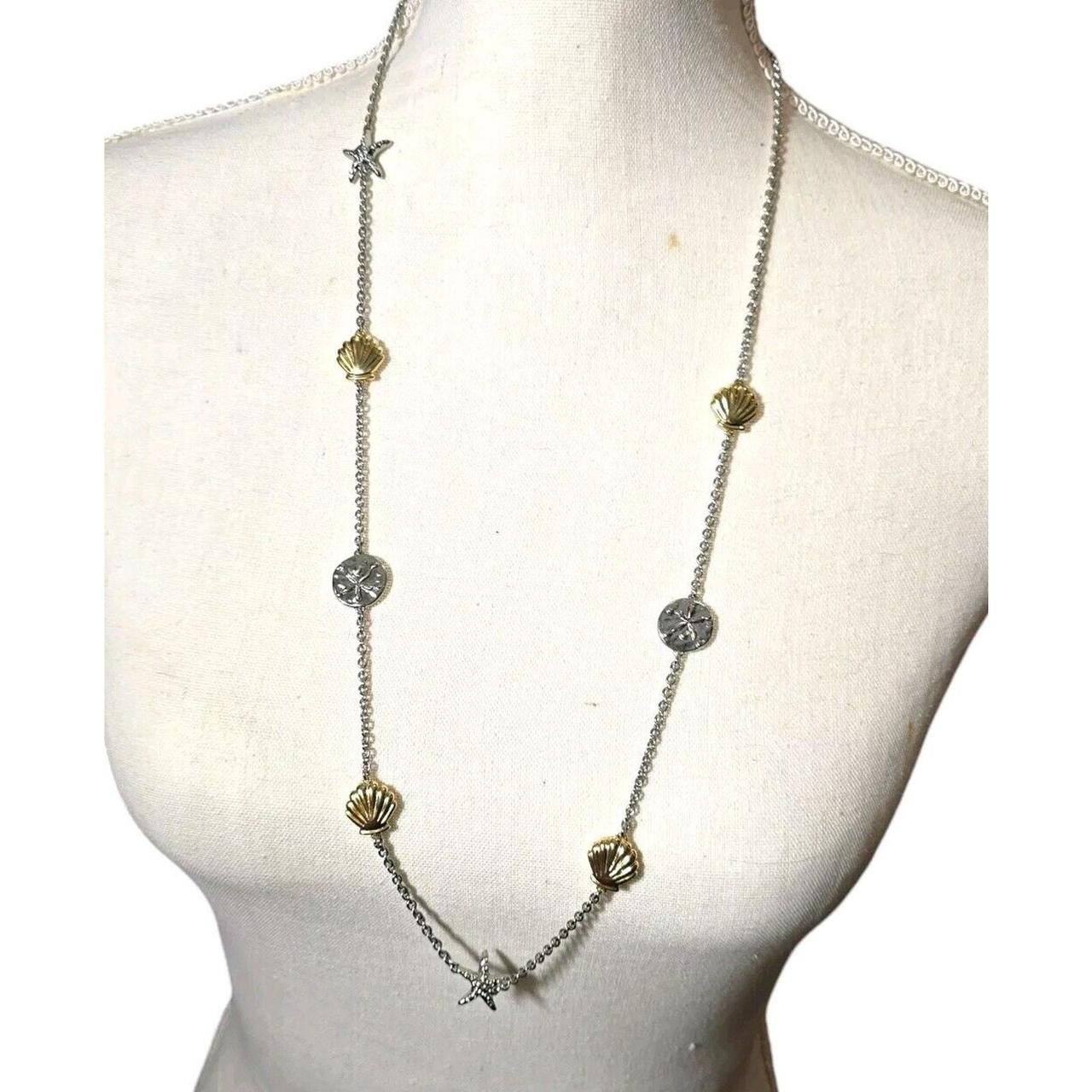 Signed Talbots Shell Starfish Station Necklace Cable... - Depop