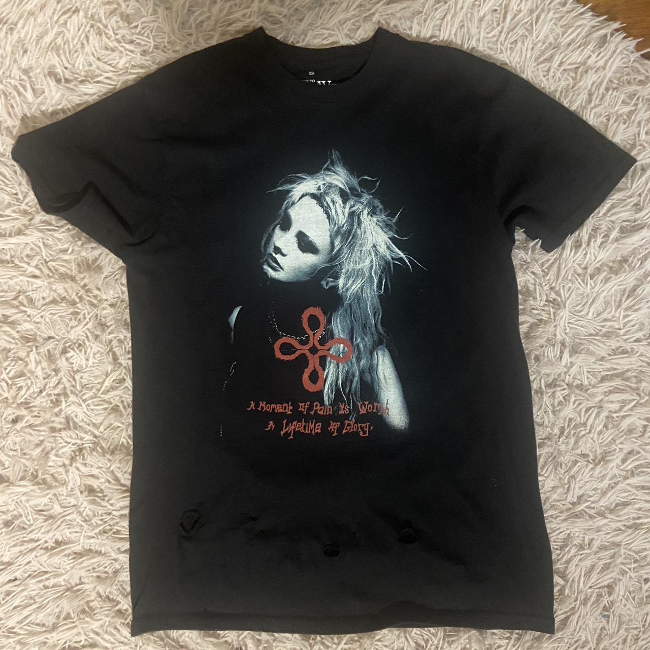 Corporate World shirt with distressing and holes... - Depop