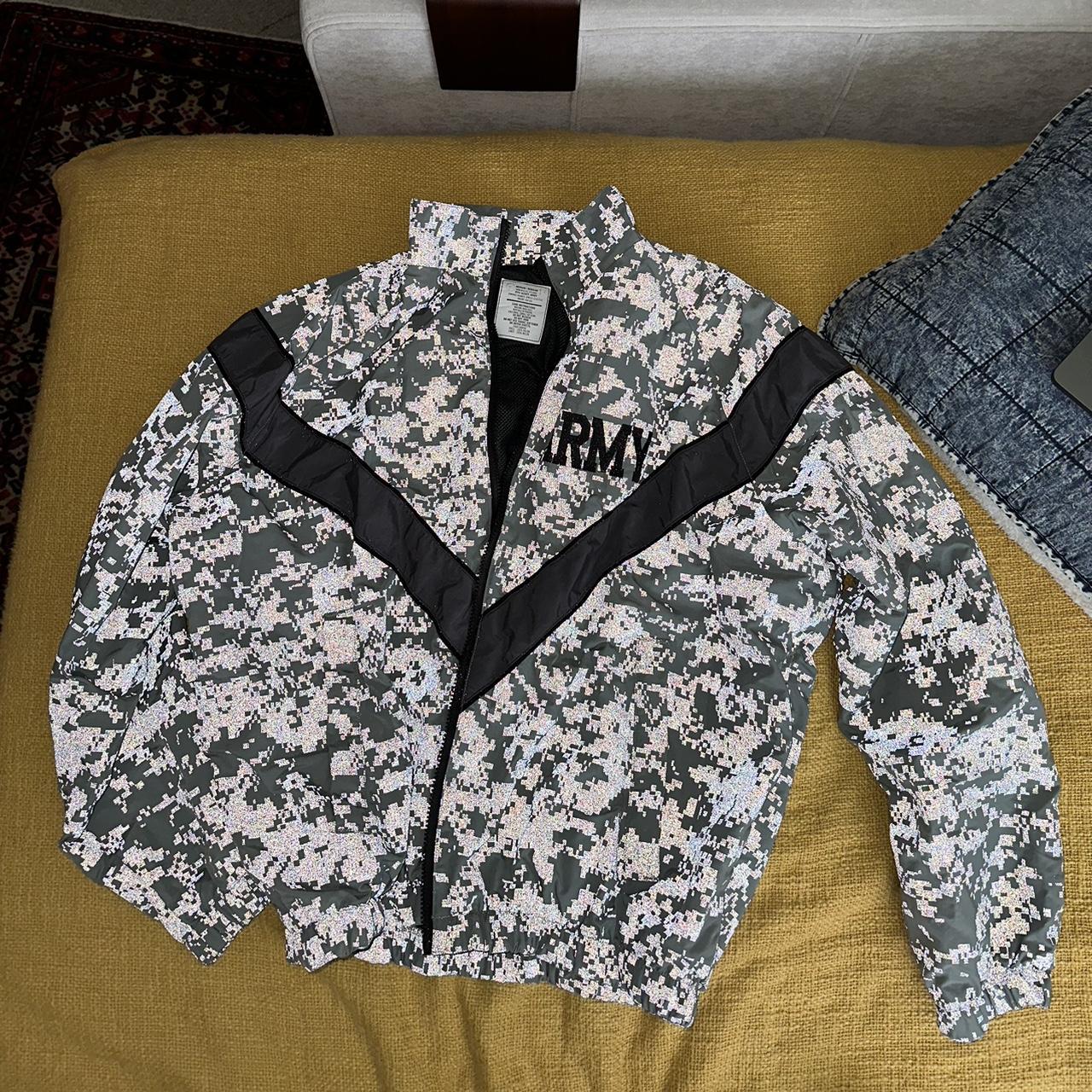 reflective army camouflage jacket windbreaker... - Depop