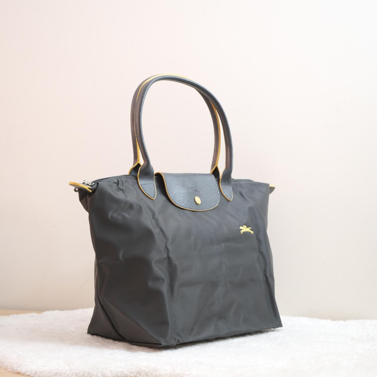 Large Graphic Grey longchamp le pliage club... - Depop