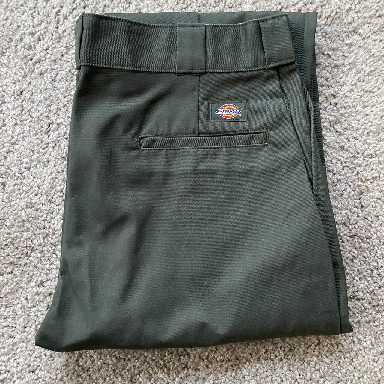 Regular fit green dickies. 34x30 They fit somewhat... - Depop