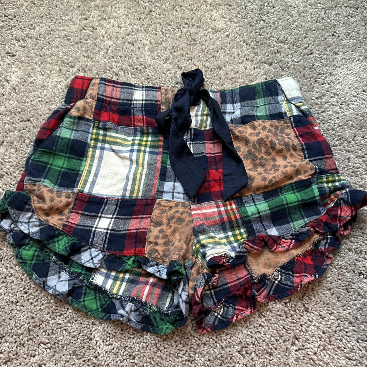 aeries cute patchwork shorts with tie waistband. ... | Depop
