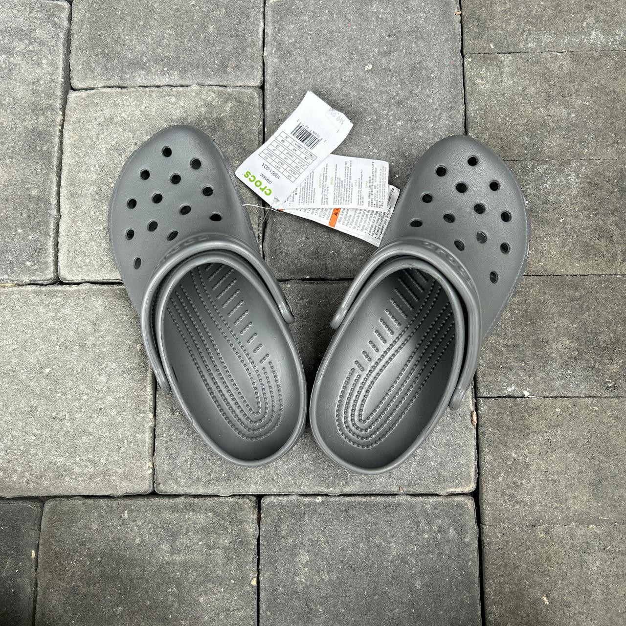 grey crocs, never worn - Depop