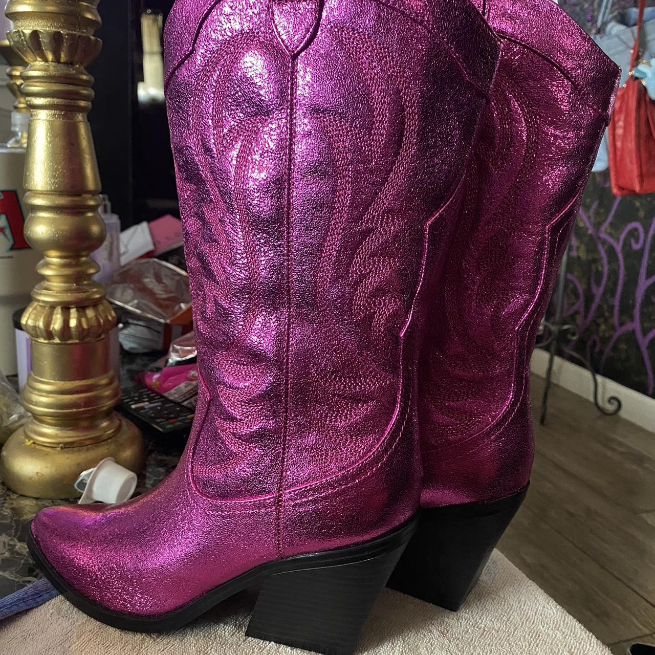 Women’s hot pink cowgirl boots | Depop
