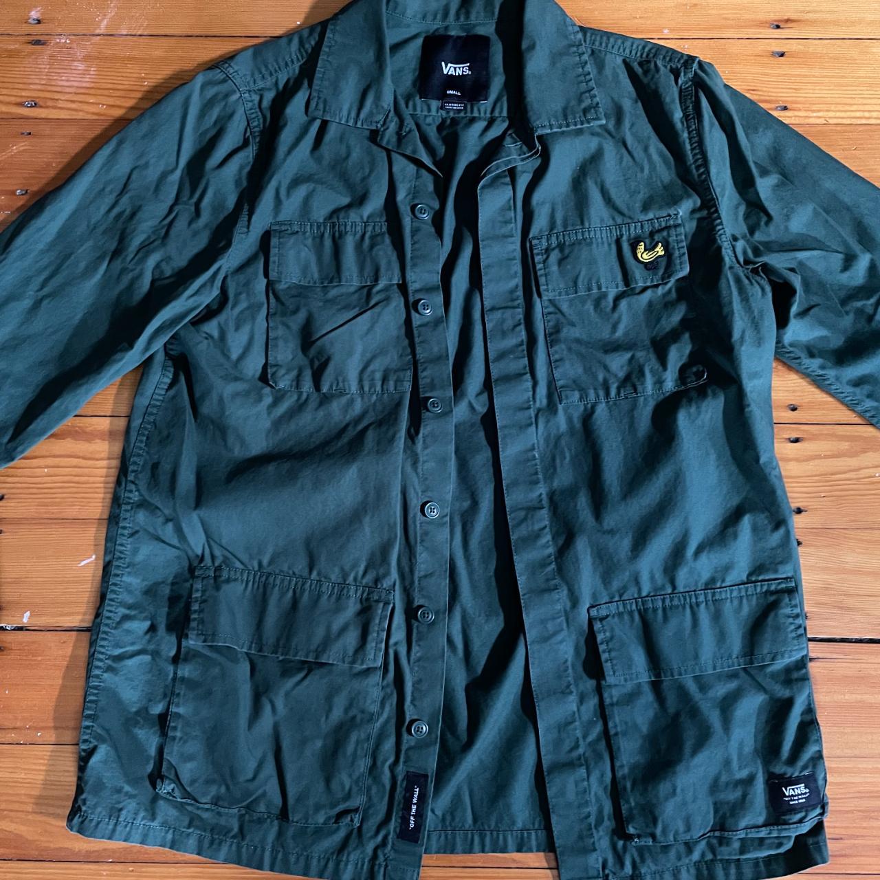 VANS green jacket, size SMALL super lightweight,... - Depop