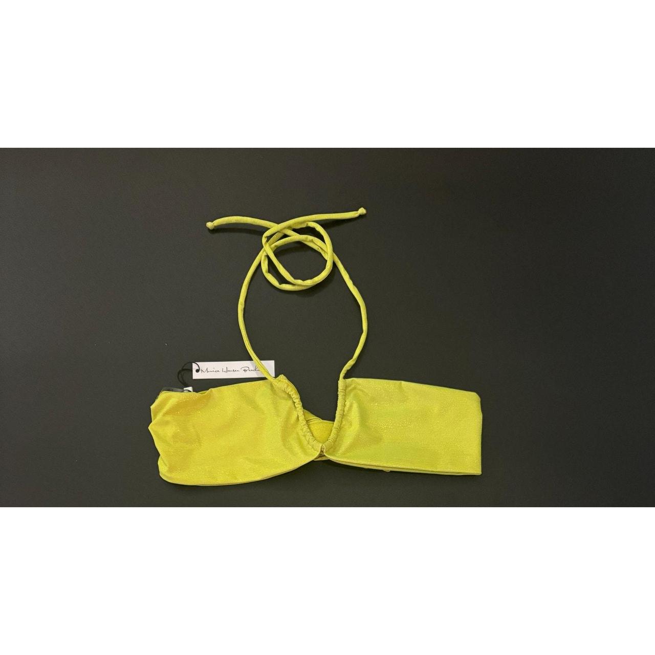 Monica Hansen Beachwear NWT Set Yellow Lurex Bikini... - Depop