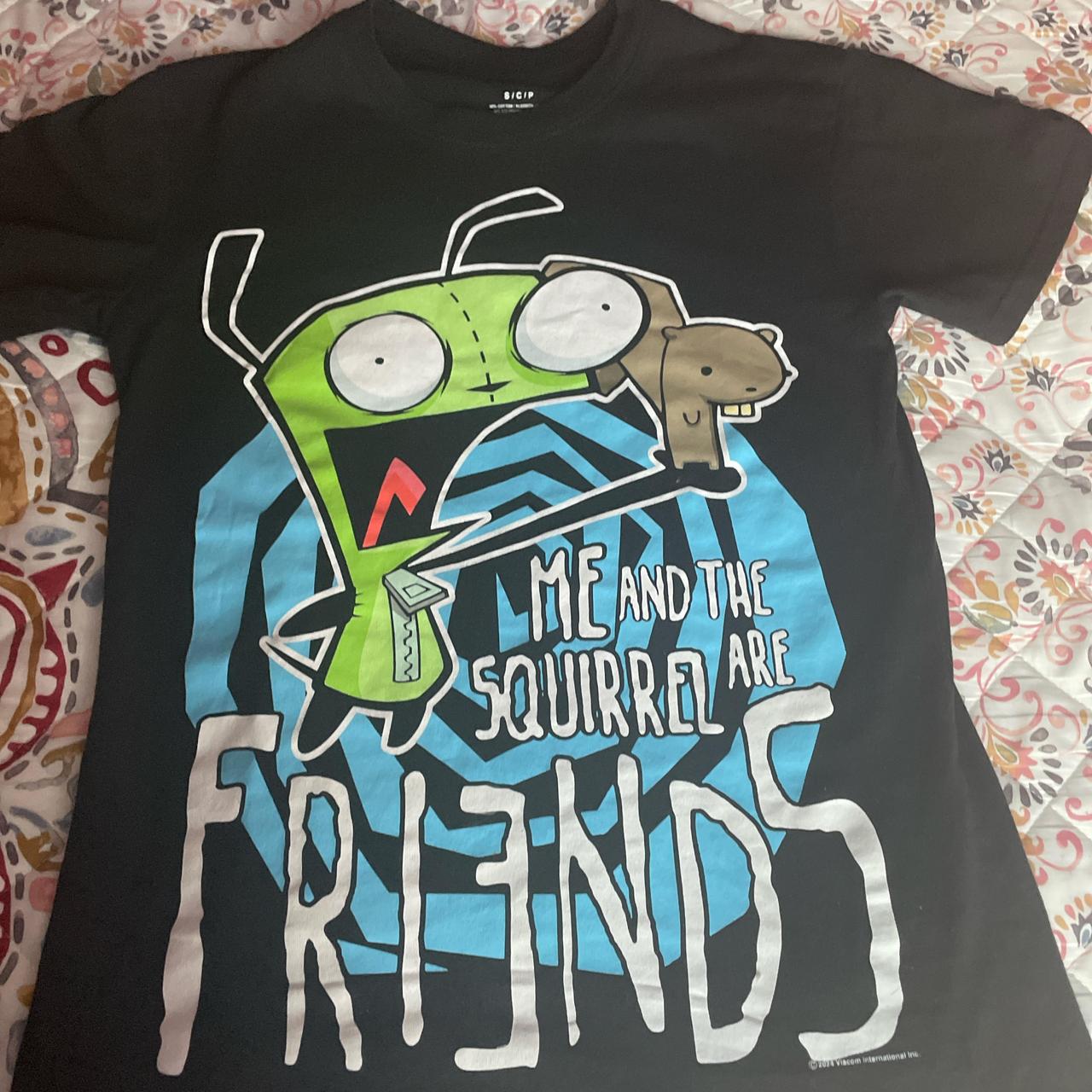 Invader Zim "Me and the Squirrels" black cotton tee.... | Depop