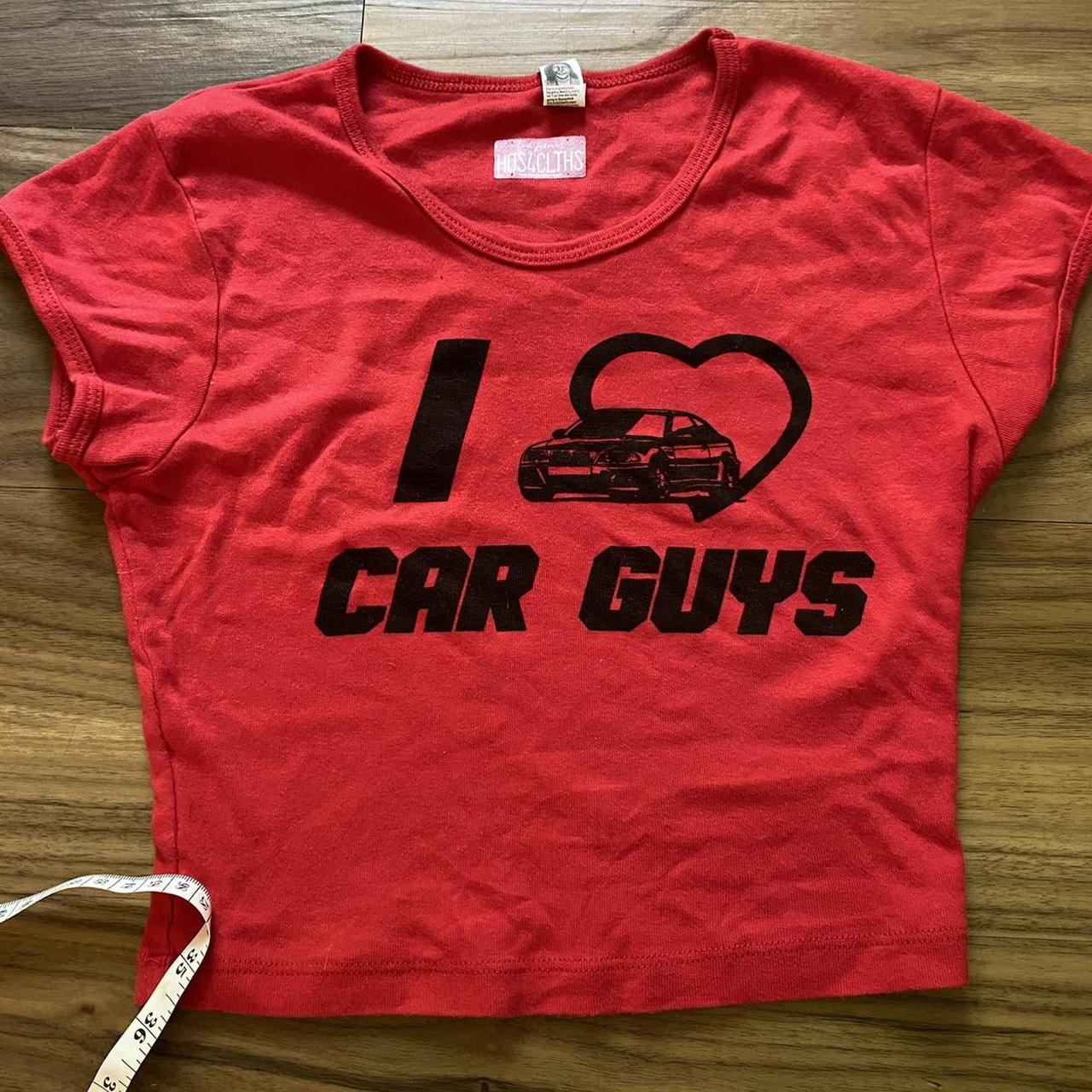 (THIS IS A REPOP!!) Red and black "I ️ Car Guys"... - Depop
