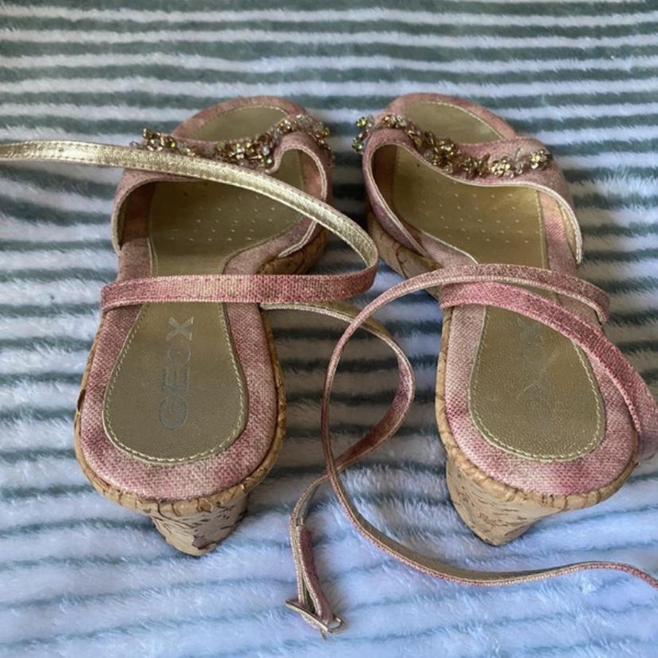 Strappy Y2K pink fairy wedges Size 7/37 True to... - Depop