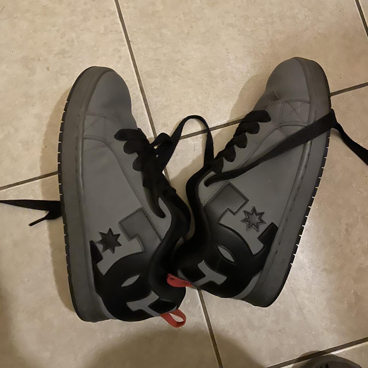 Black and grey DC Shoes trainers perfect for baggy... - Depop