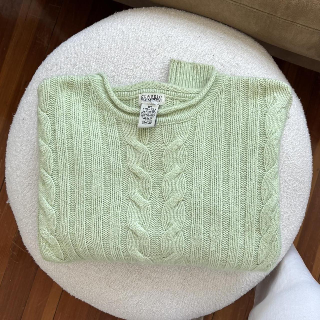 Matcha green cable knit sweater The cutest color... | Depop