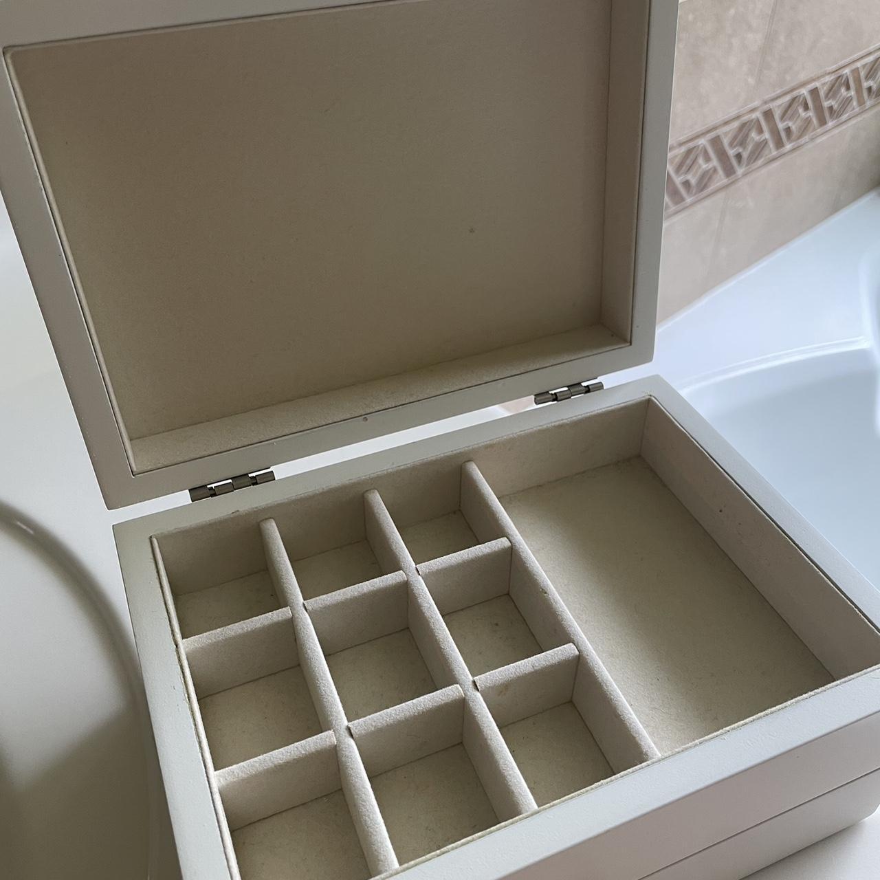 White and cream jewelry box with mirror - Depop