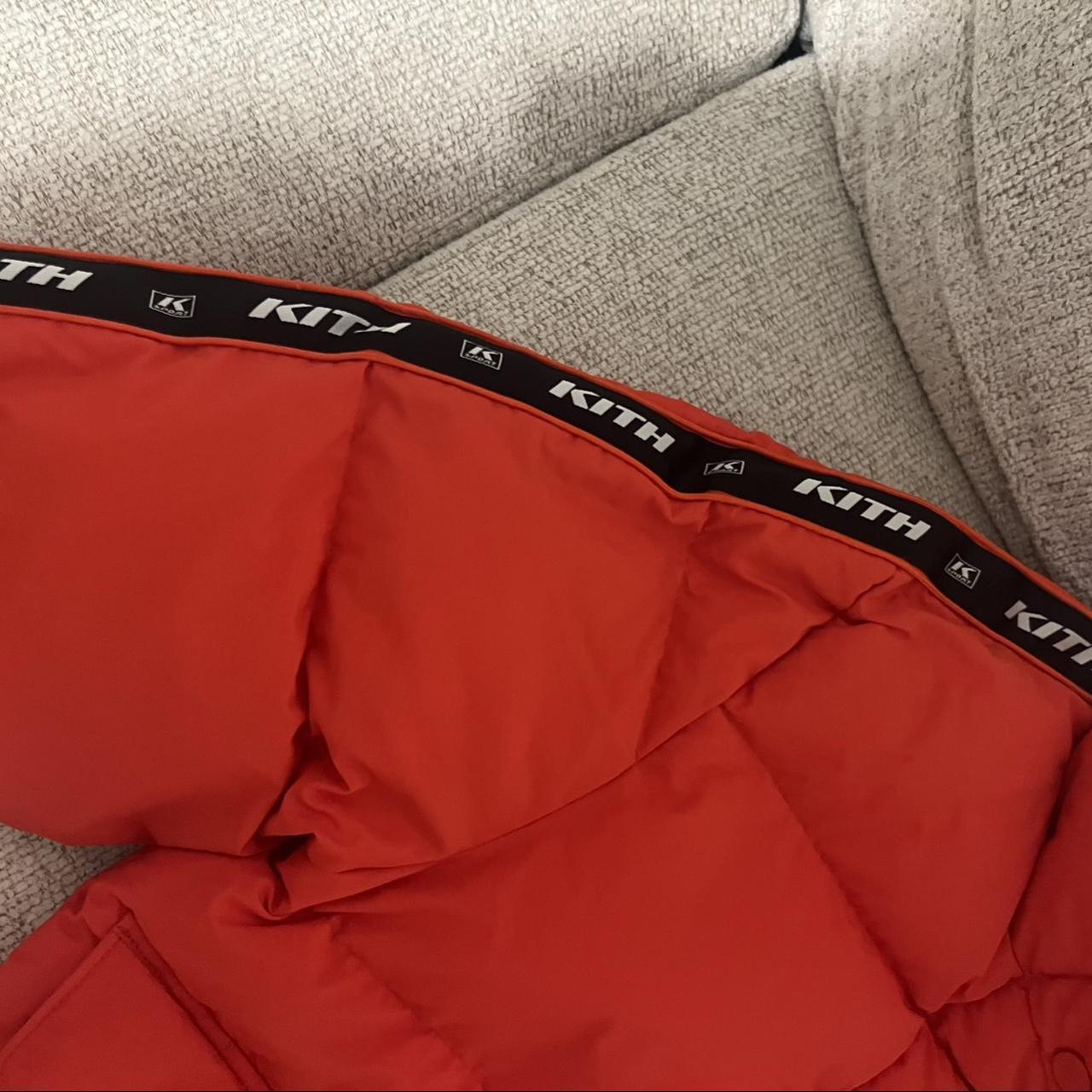 Kith puffer jacket - Red with “ kith” letters on the... - Depop