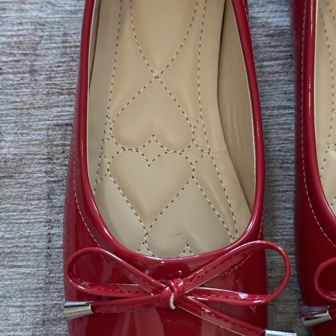 BRAND NEW Red patent leather ballet flats with... - Depop