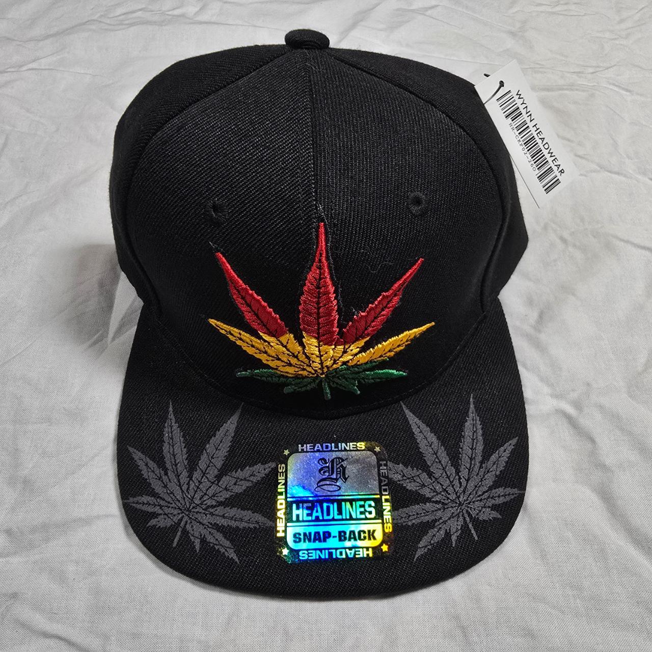 Weed Leaf Snap Back Hat Wynn Headwear Black Snap... | Depop