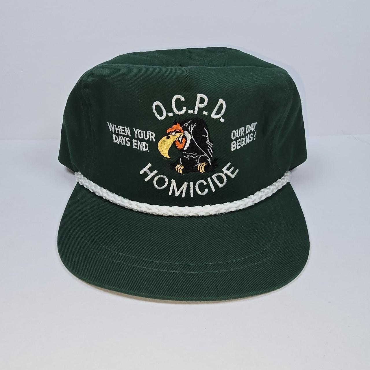 Vintage O.C.P.D Homicide Rope Hat Green with Vulcur... - Depop